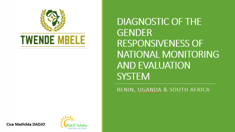 Diagnostic Of The Gender Responsiveness Of The National Monitoring And